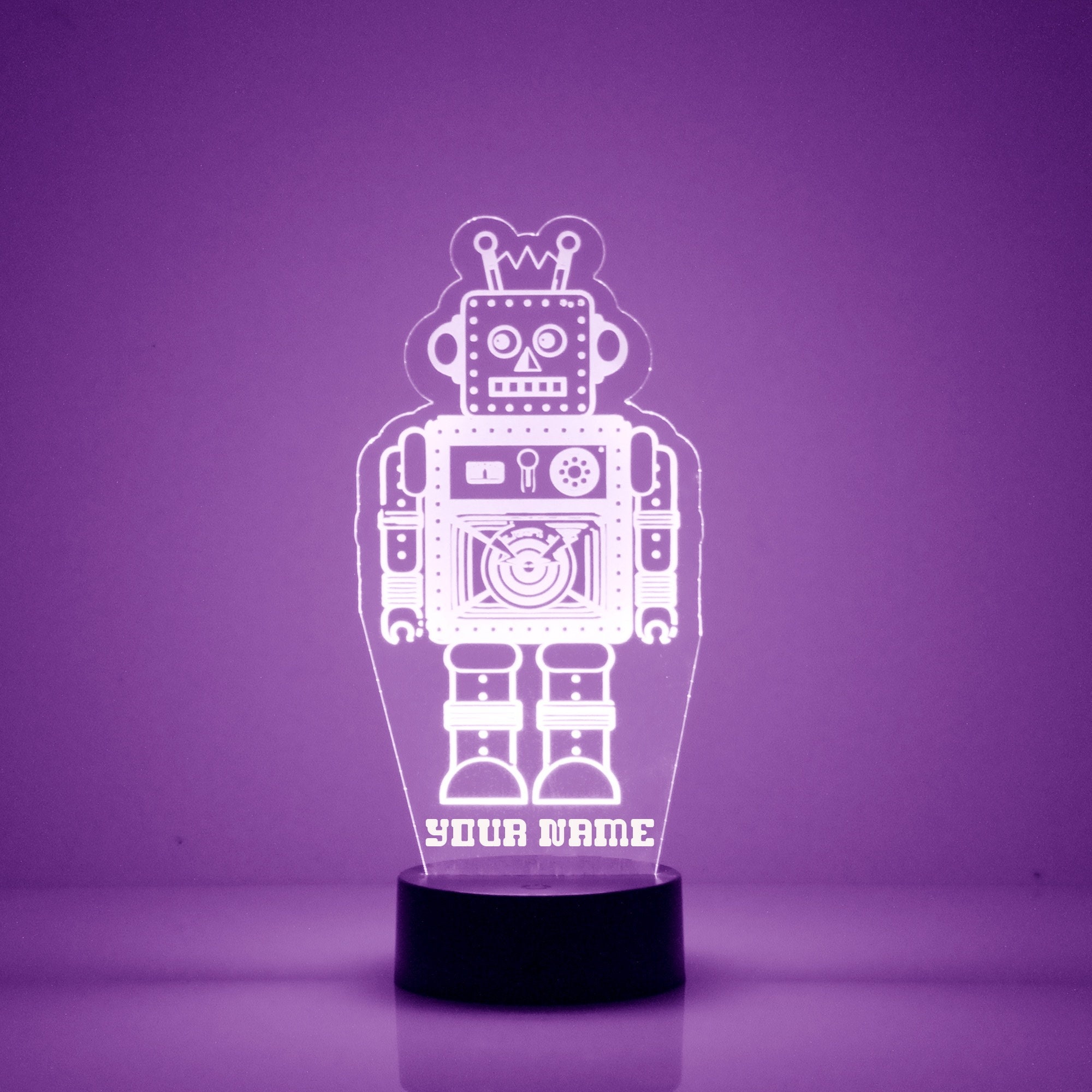 Light up Robot Custom Engraved LED Night Light Personalized - Etsy