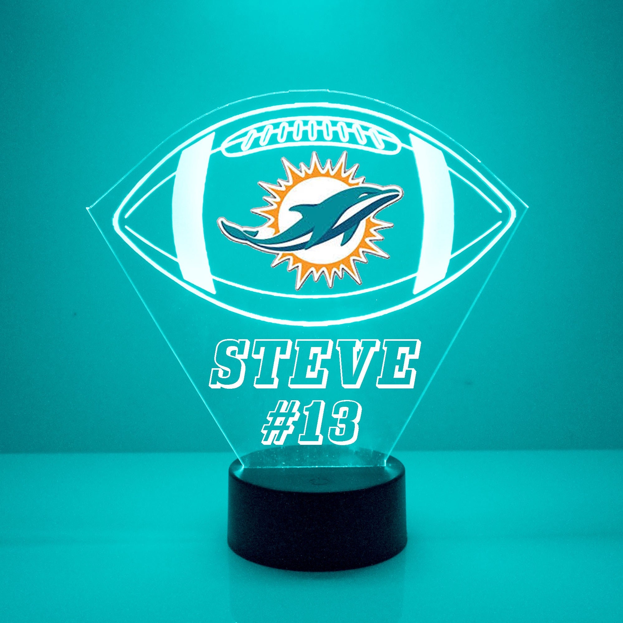 Miami Dolphins LED Football Sports Fan Lamp Custom Made | Etsy