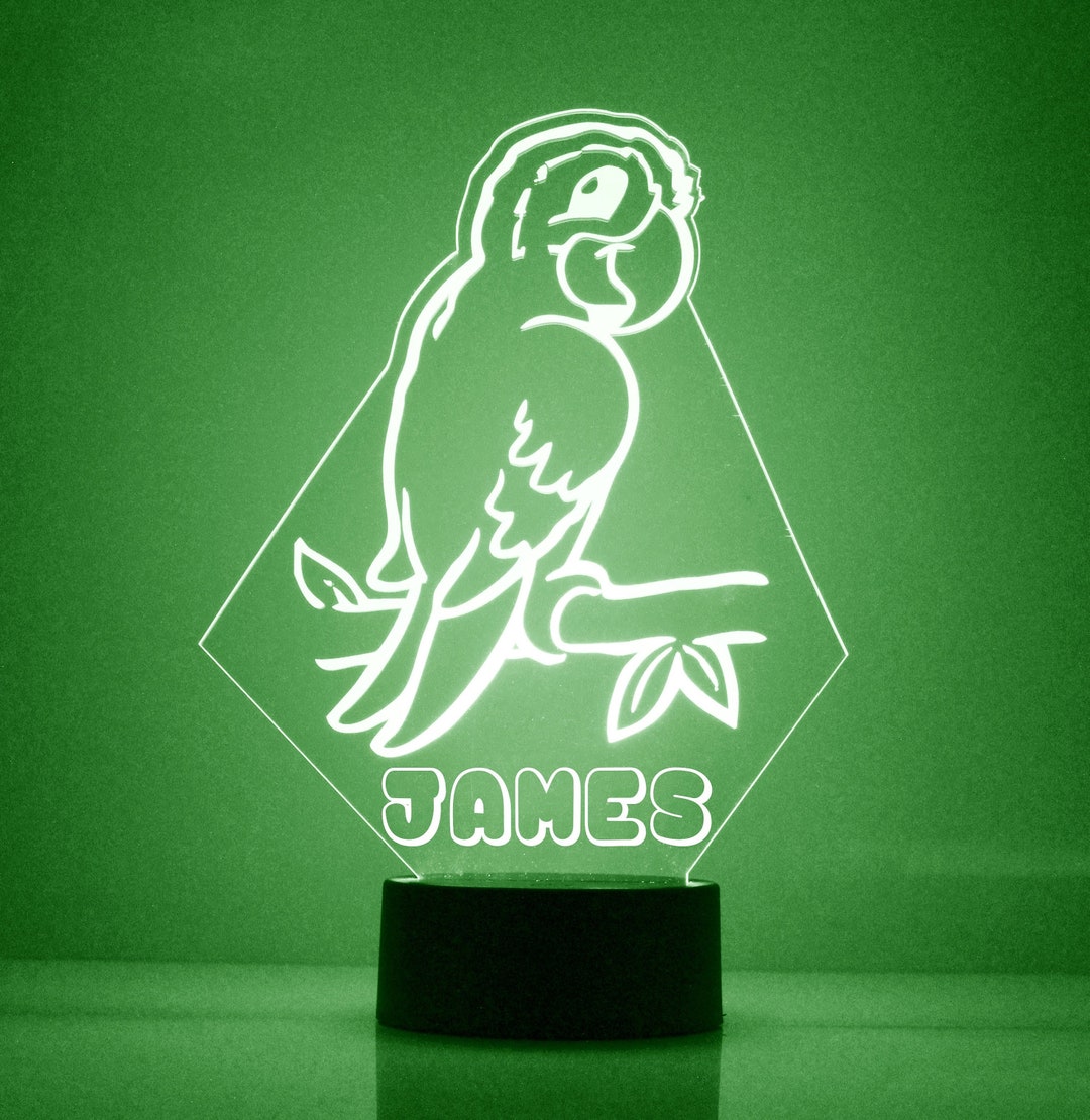 Light up Parrot, Custom Engraved Night Light, Personalized Free, 16 ...