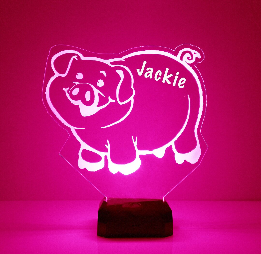 Light up Pig Sign, Custom Engraved Night Light, Personalized Free, 16 ...