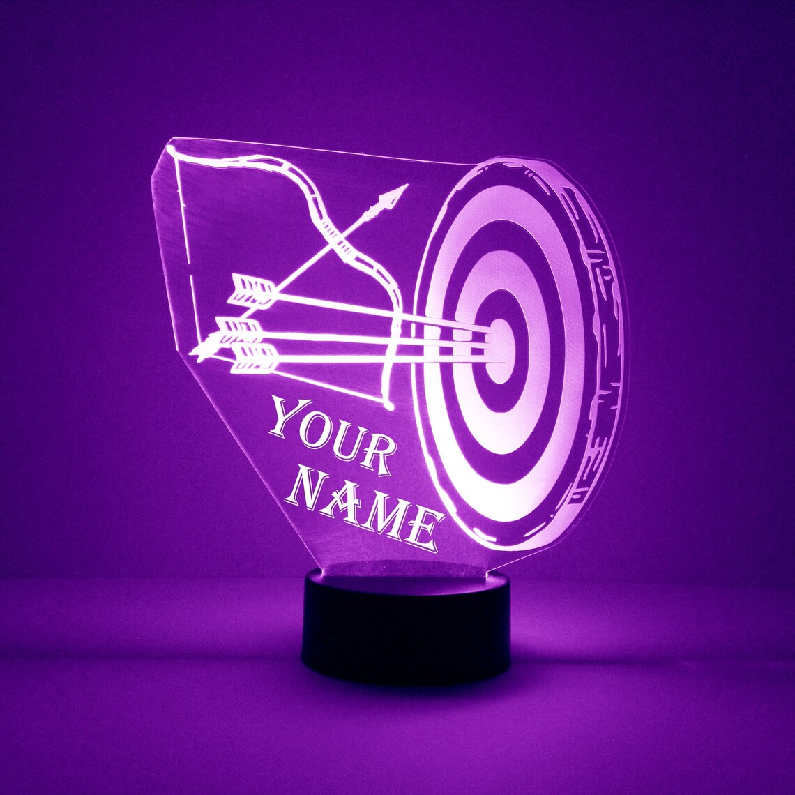 Light up Bow & Arrow, Custom Engraved Archery Night Light, Personalized ...
