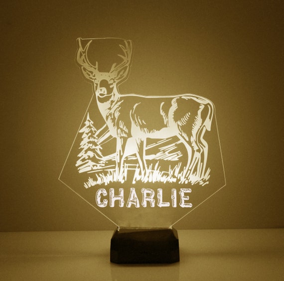 Light up Deer Custom Engraved Night Light Personalized Free | Etsy