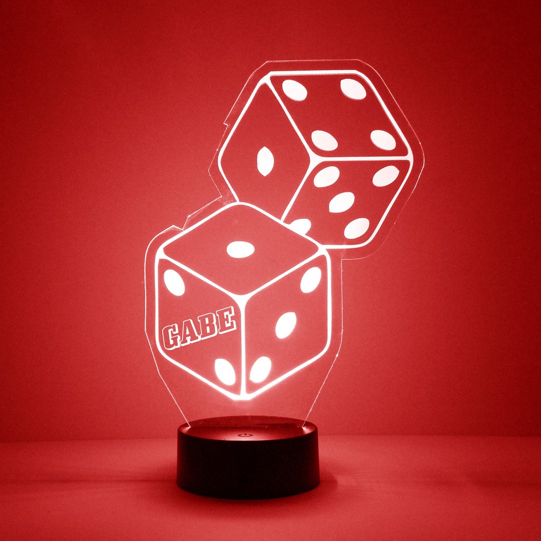 Light up Dice, Custom Engraved Night Light, Personalized Free, 16 Color ...