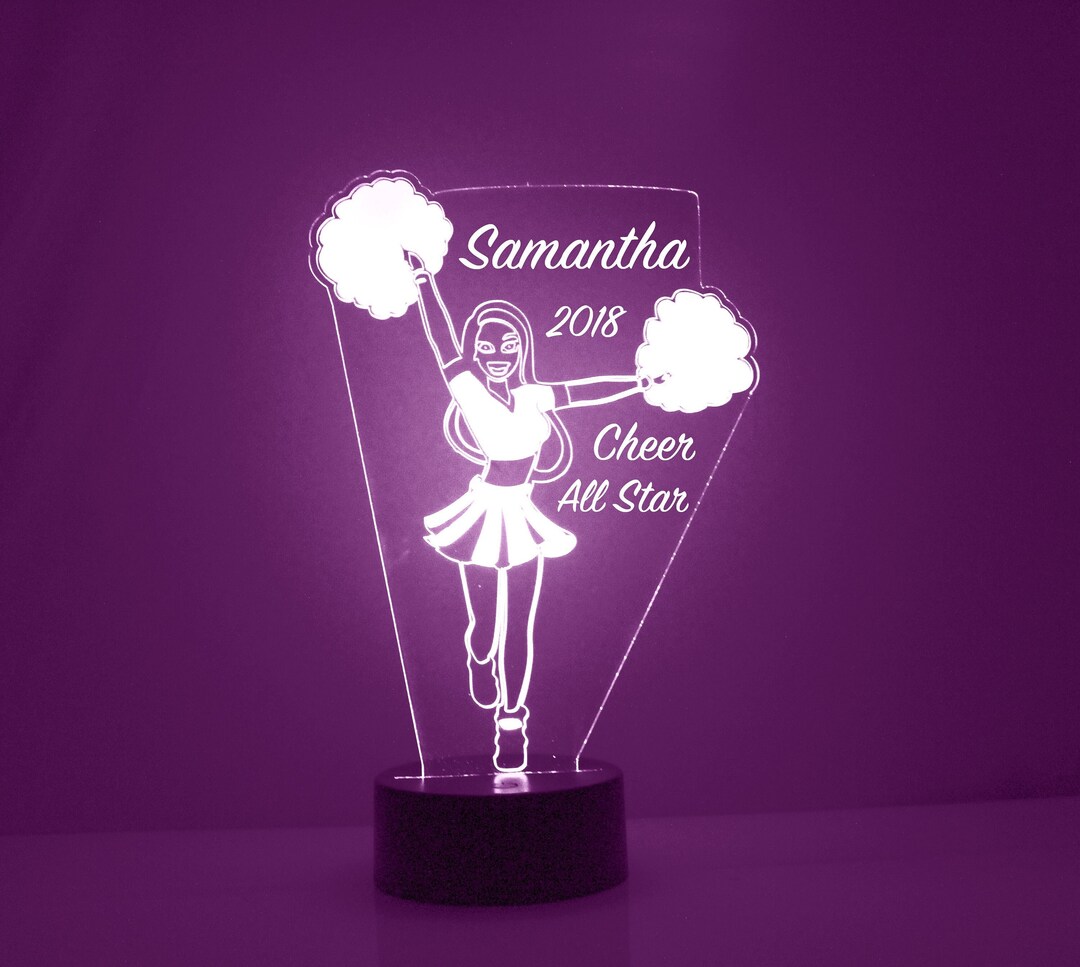 Light up Cheerleader, Custom Engraved Night Light, Personalized Free,16 ...