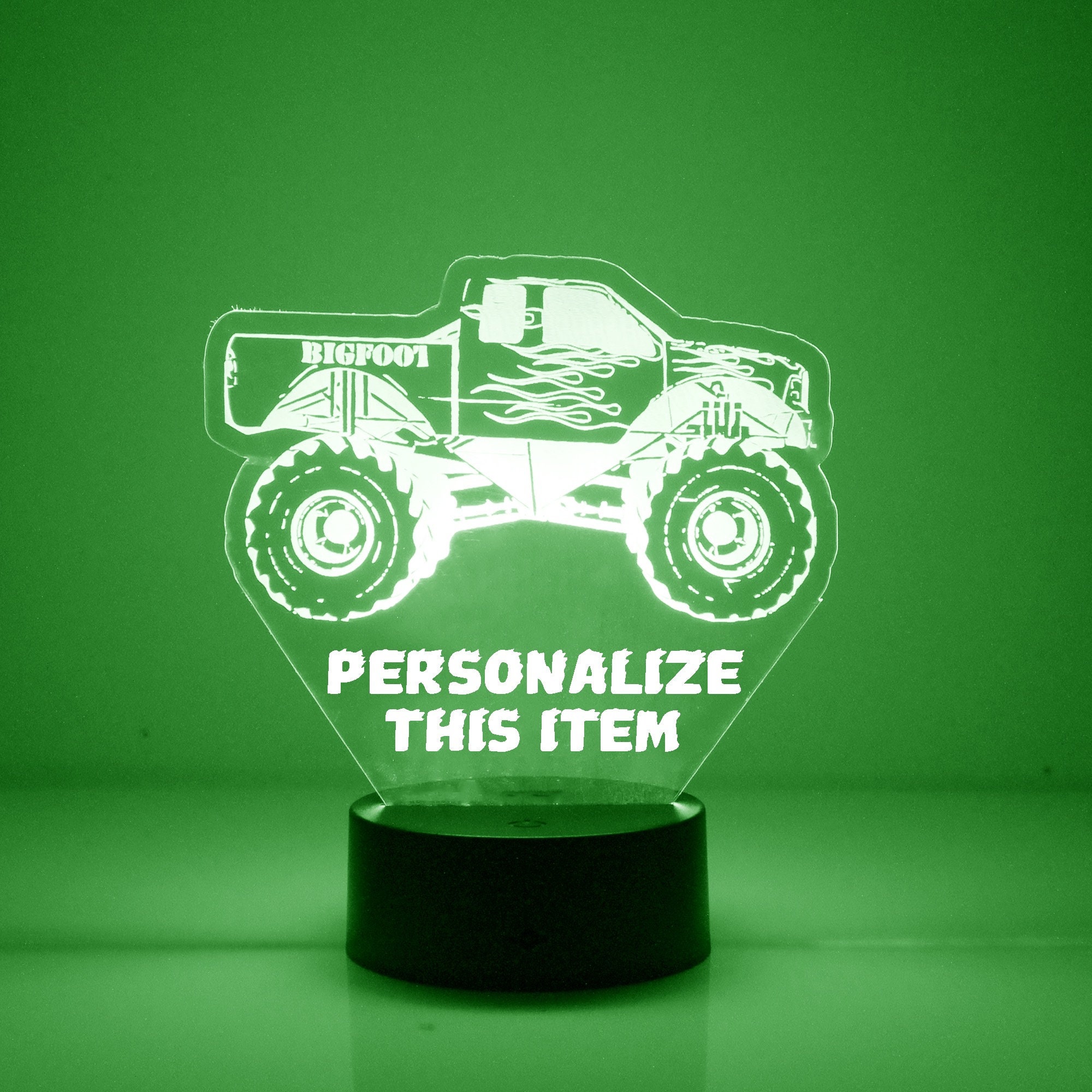 Monster Truck Light Up, Custom Engraved Night Light, Personalized Free ...