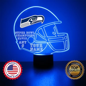 Seattle Seahawks, LED Football Sports Fan Lamp, Custom Made Night Light ...