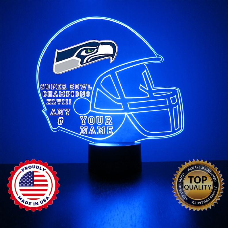 Seattle Seahawks LED Football Sports Fan Lamp Custom Made - Etsy