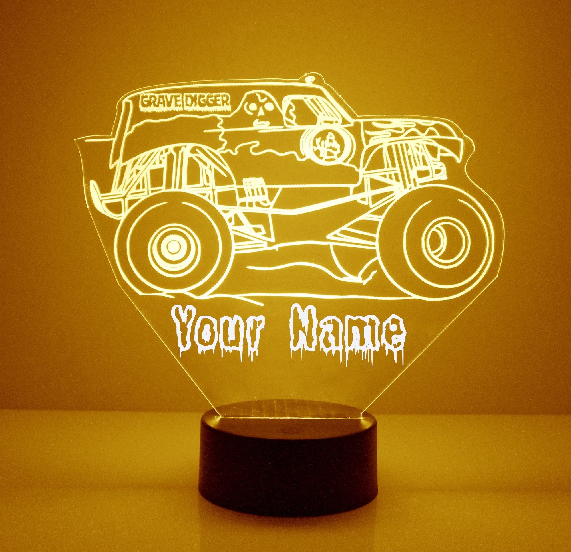Monster Truck Light Up Custom Engraved Night Light | Etsy
