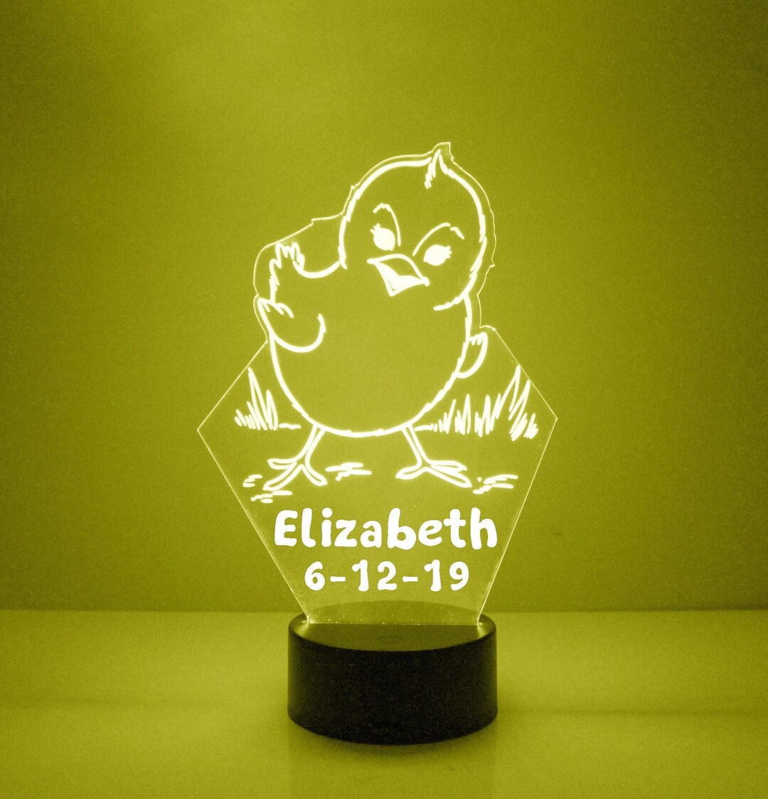 Light up Baby Chick, Custom Engraved Night Light, Personalized Free, 16 ...