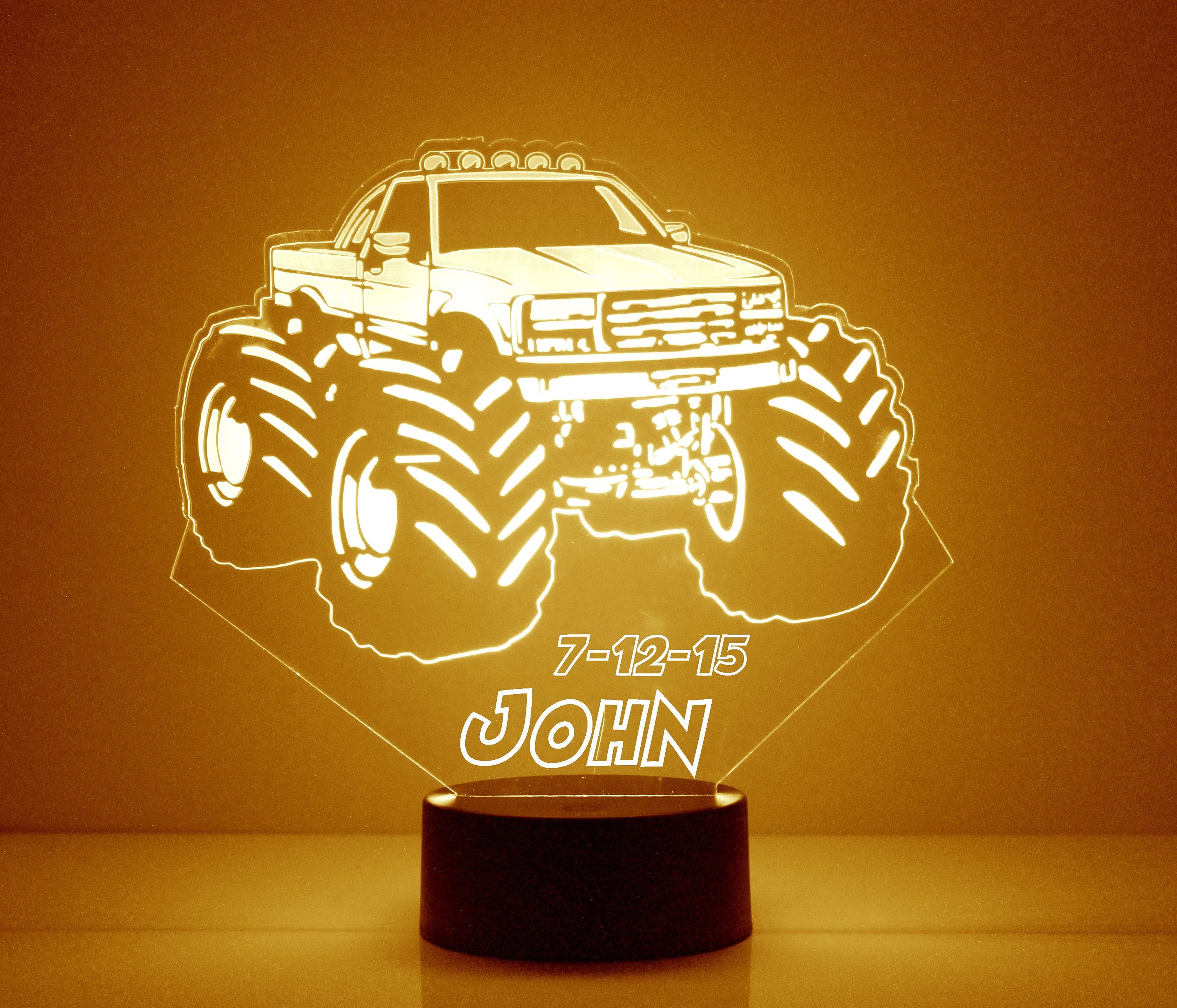 Light up Monster Truck Custom Engraved Night Light | Etsy