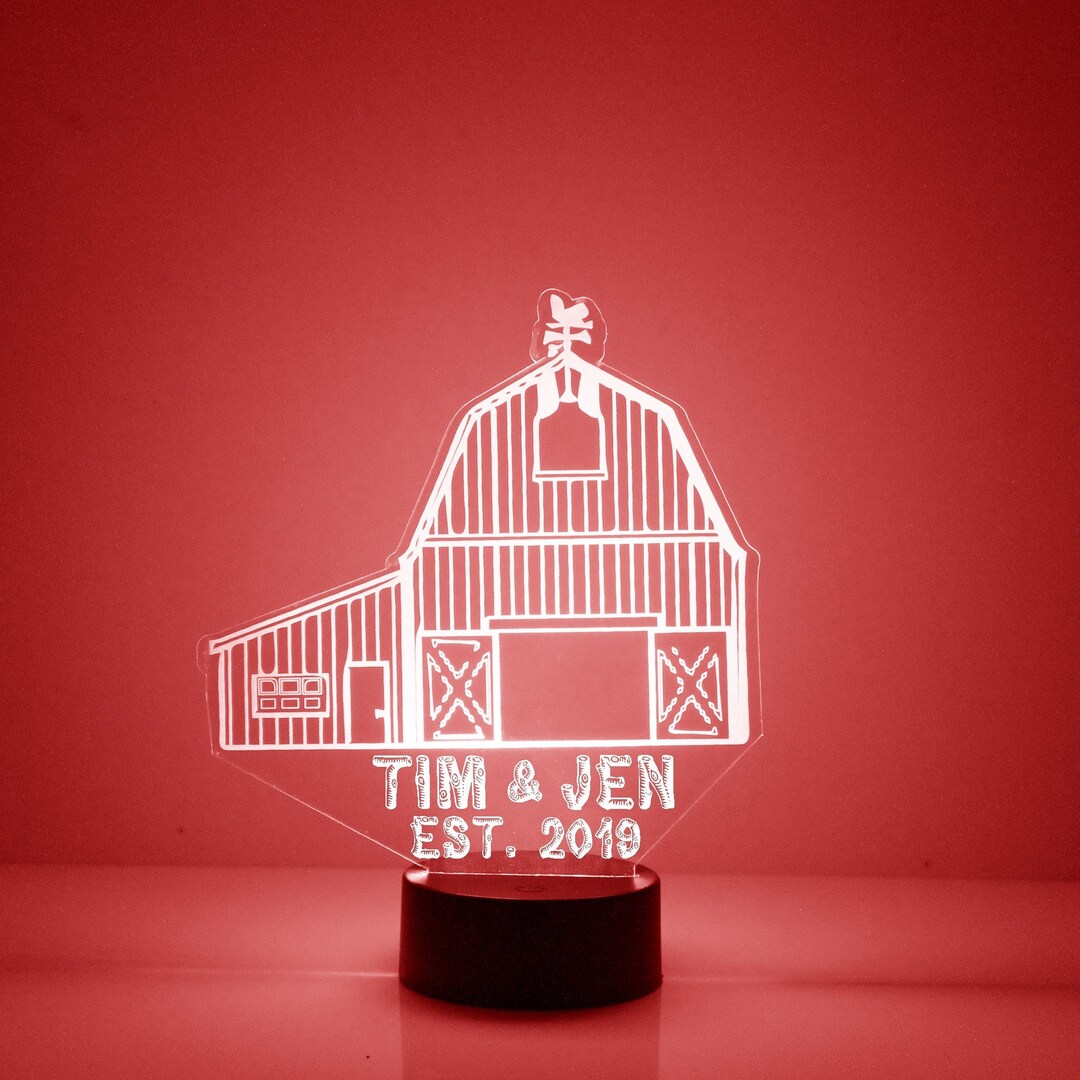Barn, Farm Theme, Custom Engraved Night Light, Personalized Free, 16 ...