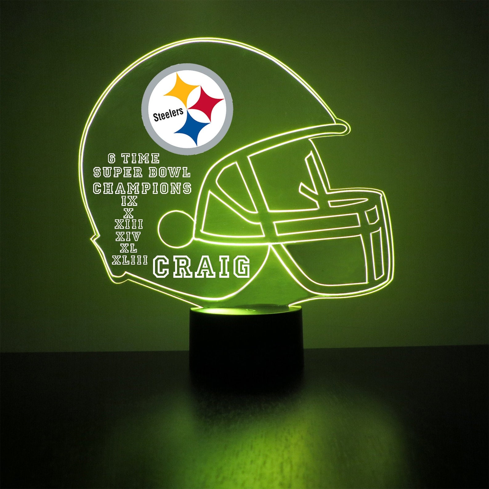 Pittsburgh Steelers, LED Football Sports Fan Lamp, Custom Made Night ...
