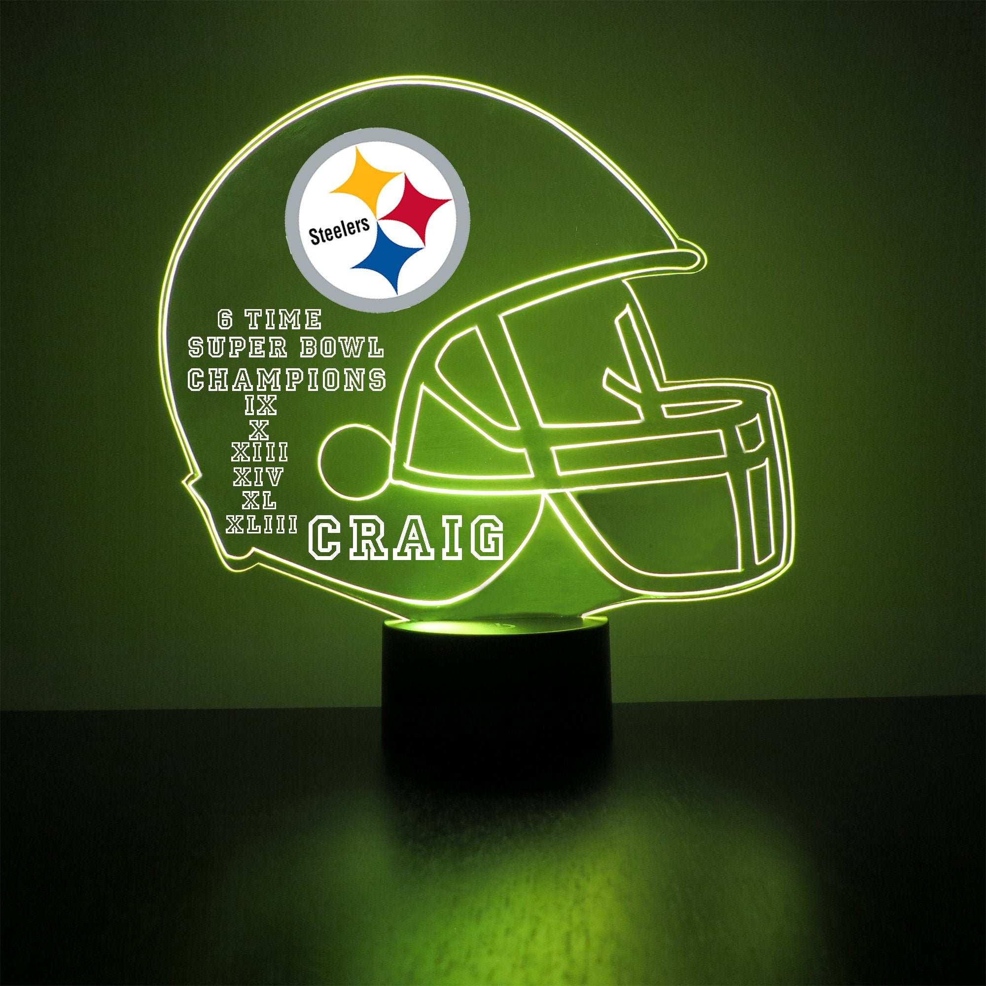 Pittsburgh Steelers, LED Football Sports Fan Lamp, Custom Made Night ...