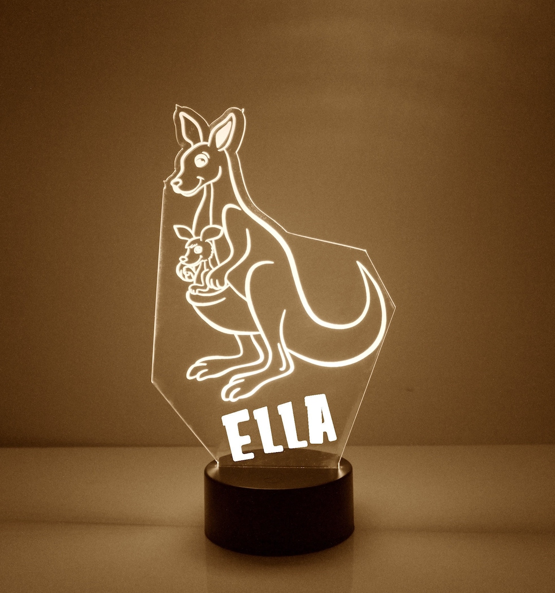 Light up Kangaroo, Custom Engraved Kangaroo Night Light, Personalized ...
