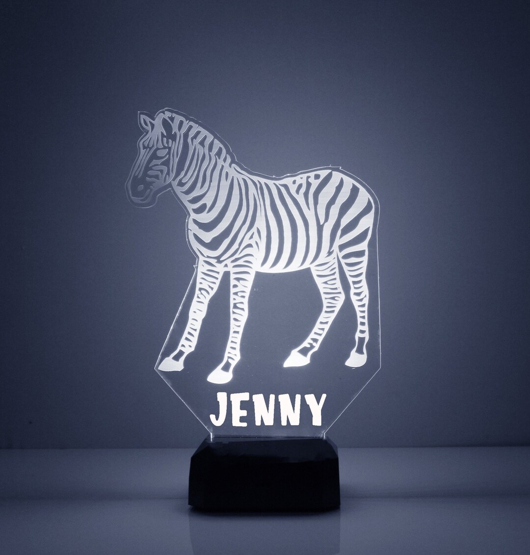 Light up Zebra, Custom Engraved Night Light, Personalized Free, 16 ...