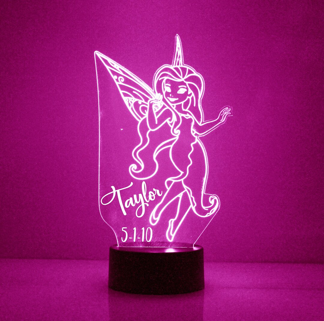 Fairy, Custom Engraved Night Light, Personalized Free, 16 Color Options ...