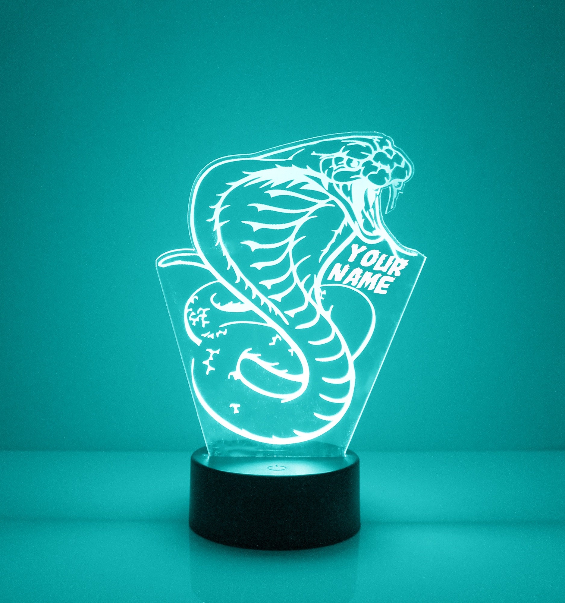 Light up Cobra Snake Custom Engraved Night Light | Etsy