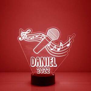Acrylic Light up Microphone, Custom Engraved Night Light, Personalized ...