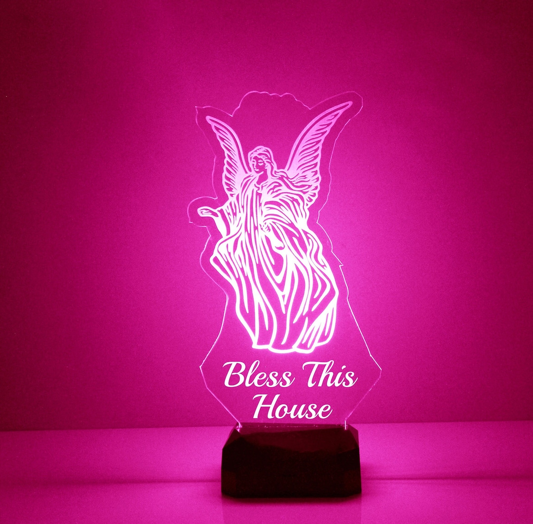 Custom Engraved Angel Table Light, Personalized Free, 16 Color Options ...