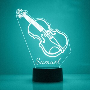Acrylic Light up Violin, Custom Engraved Night Light, Personalized Free ...