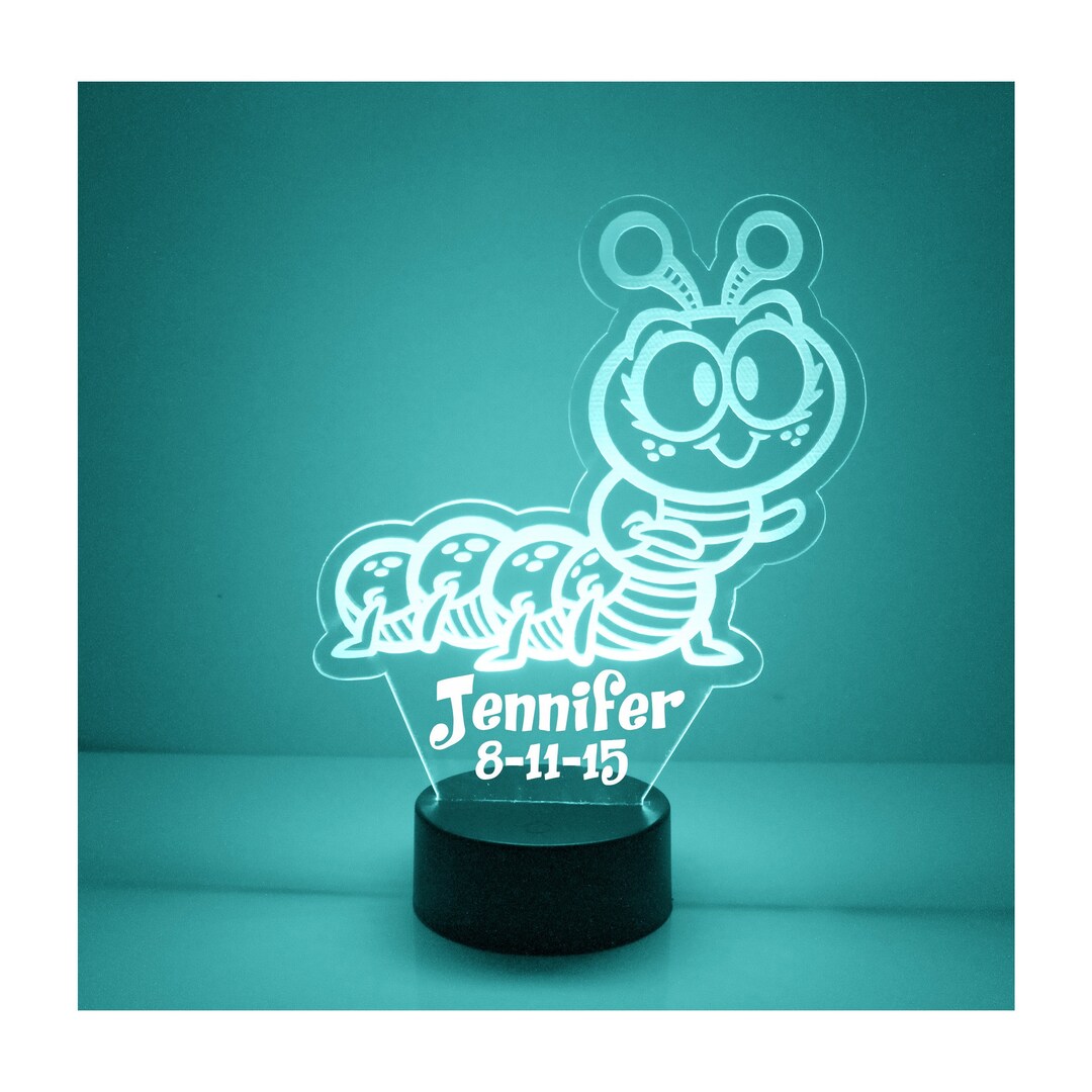 Light up Caterpillar, Custom Engraved Night Light, Personalized Free ...