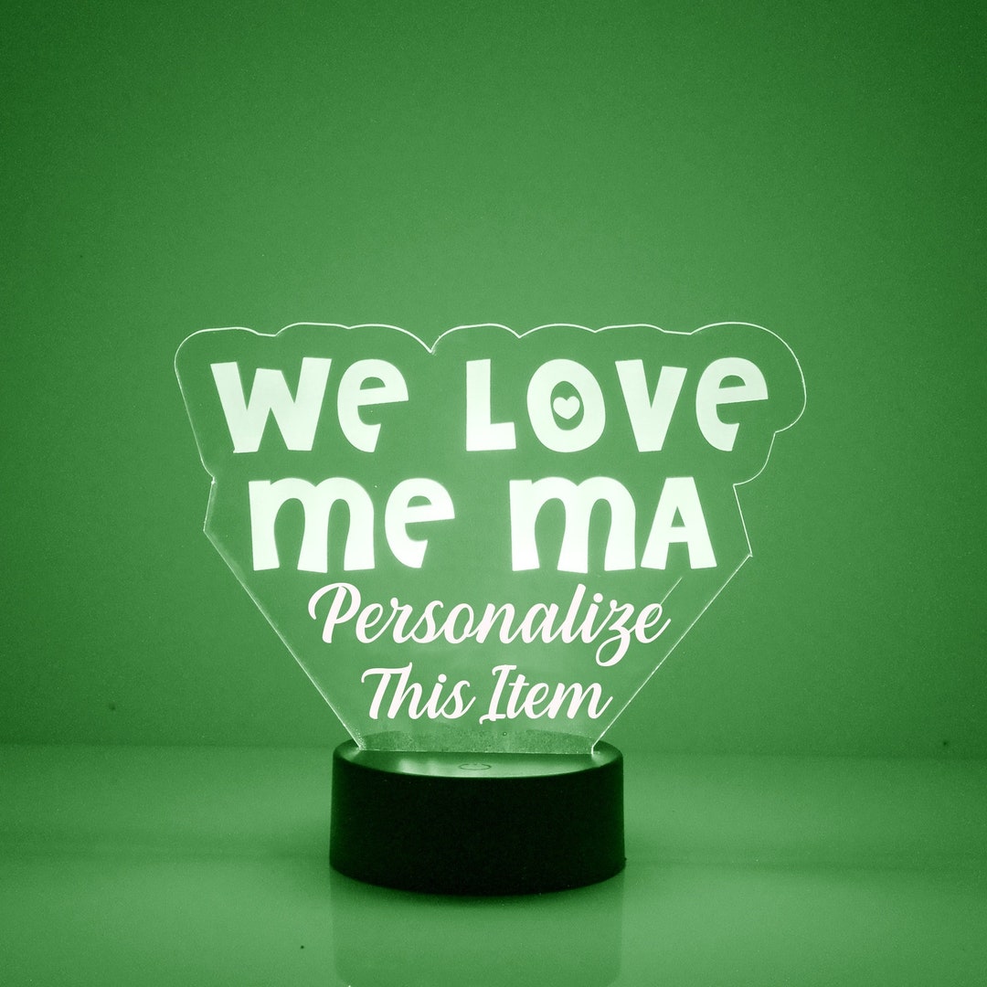Best Mothers Day Gift , We Love Mema, Engraved Light, Personalized Free ...