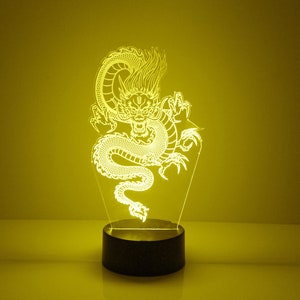 Light up Dragon, Custom Engraved Night Light, Personalized Free, 16 ...