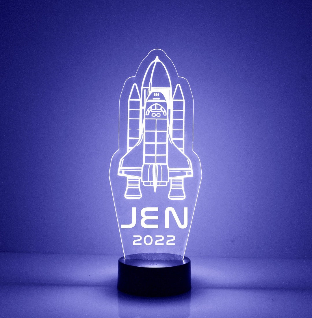 Light up Rocket Ship, Custom Engraved Night Light, Personalized Free ...