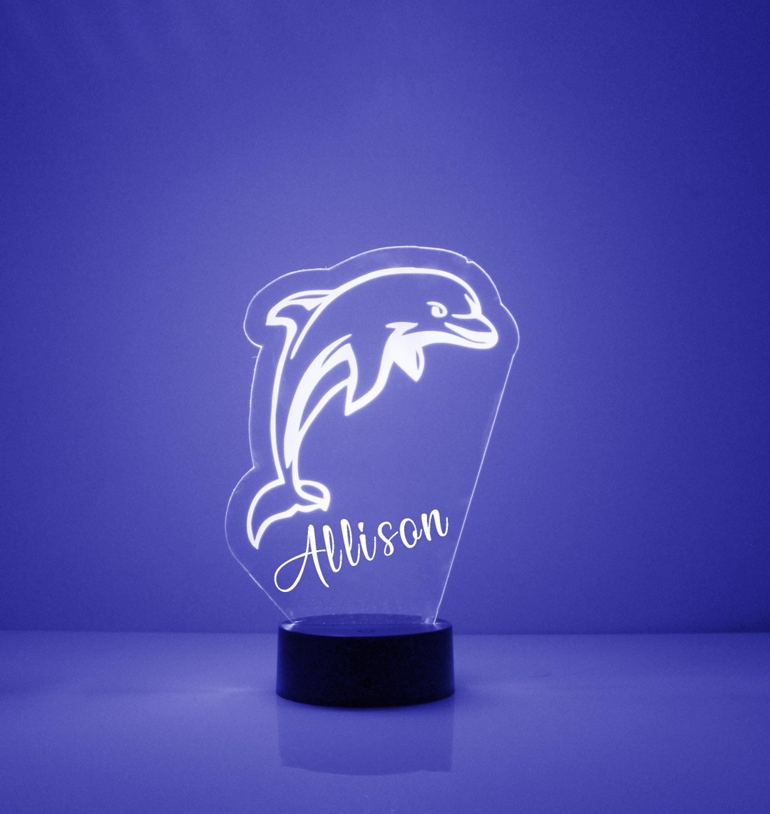 Dolphin Light Up, Custom Engraved Night Light, Personalized Free, 16 ...