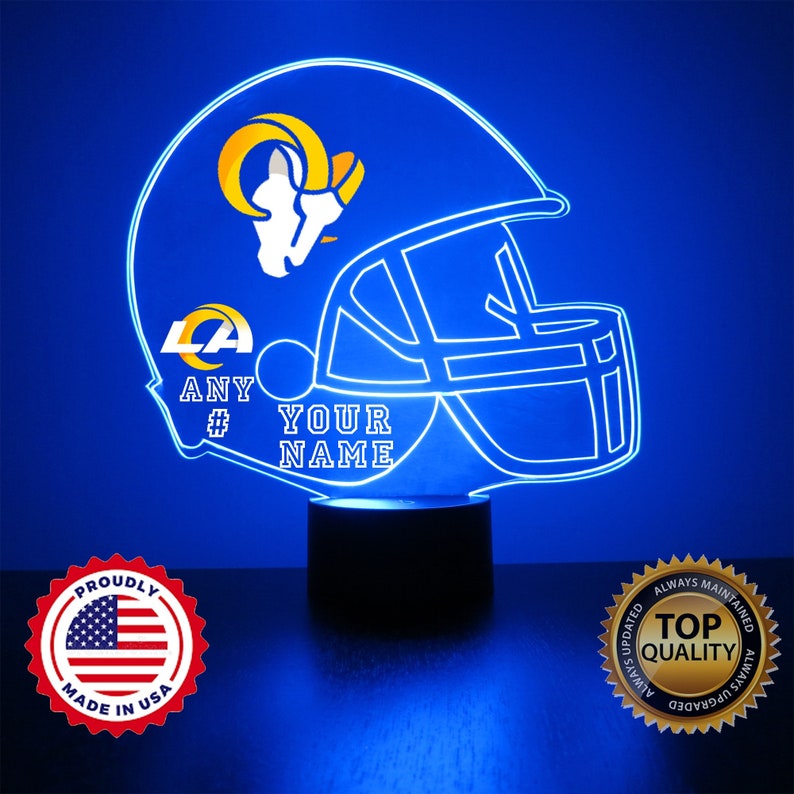 Los Angeles Rams, LED Football Sports Fan Lamp, Custom Made Night Light ...