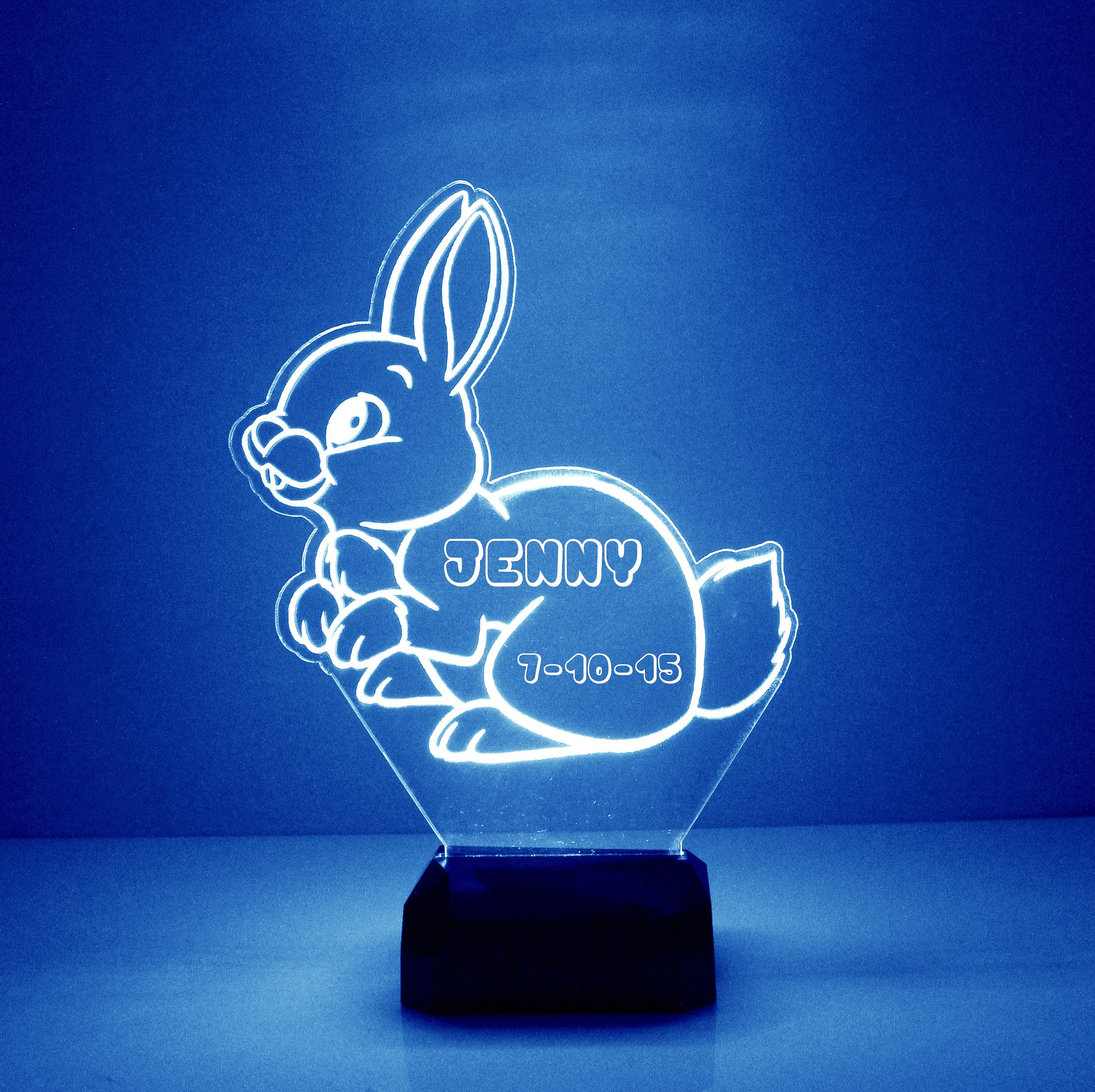 Cute Bunny Rabbit Light Up Custom Engraved Night Light | Etsy