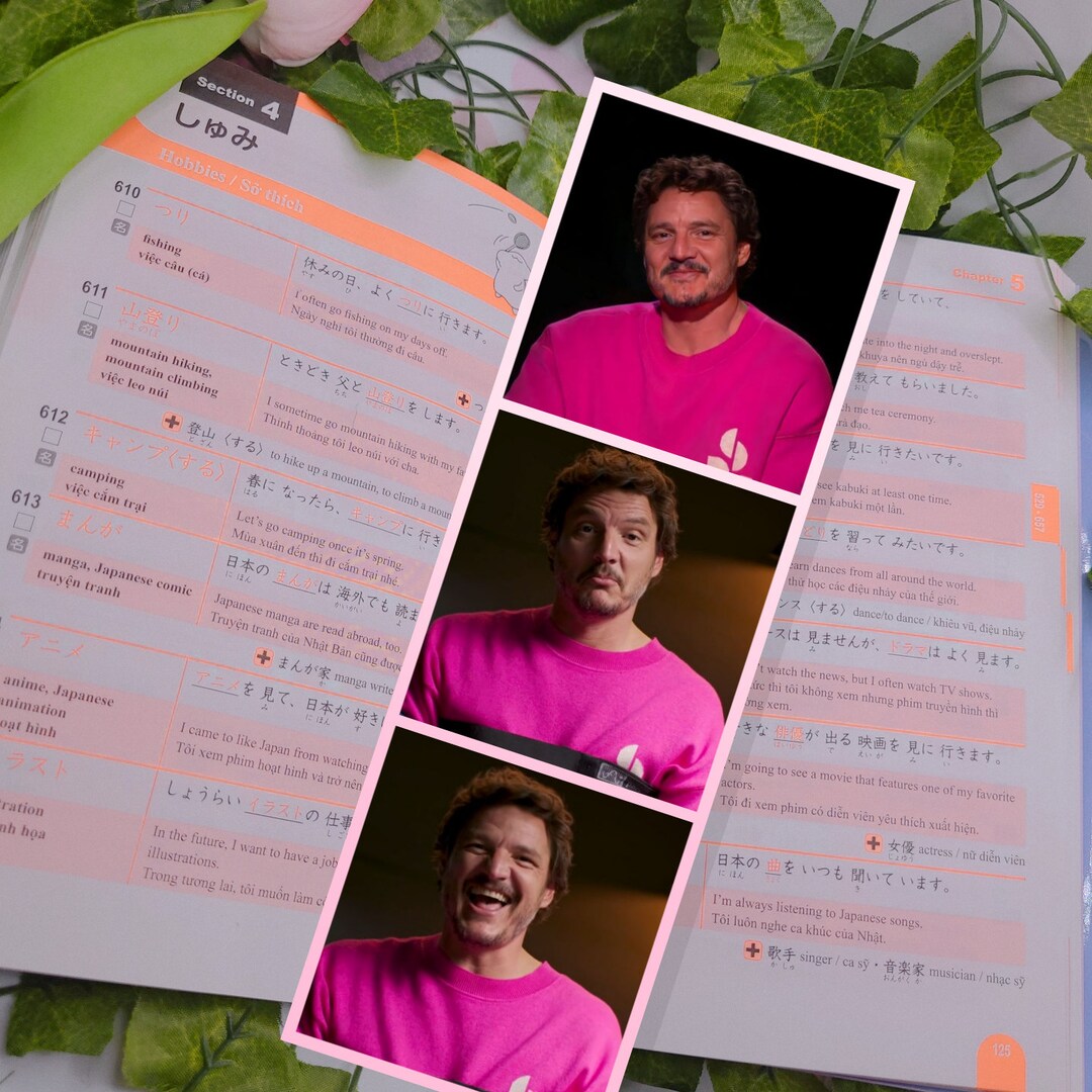 Cute Pedro Pascal in a Pink Shirt Laminated Bookmarks Gifts for Friends ...