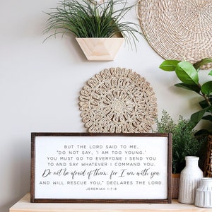 Jeremiah 1 7:8 Sign, Bible Verse Sign, Christian Wall Art, Scripture ...