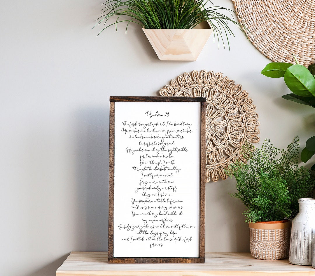 Psalm 23 Scripture Sign, Bible Verse Decor, Christian Wall Art ...