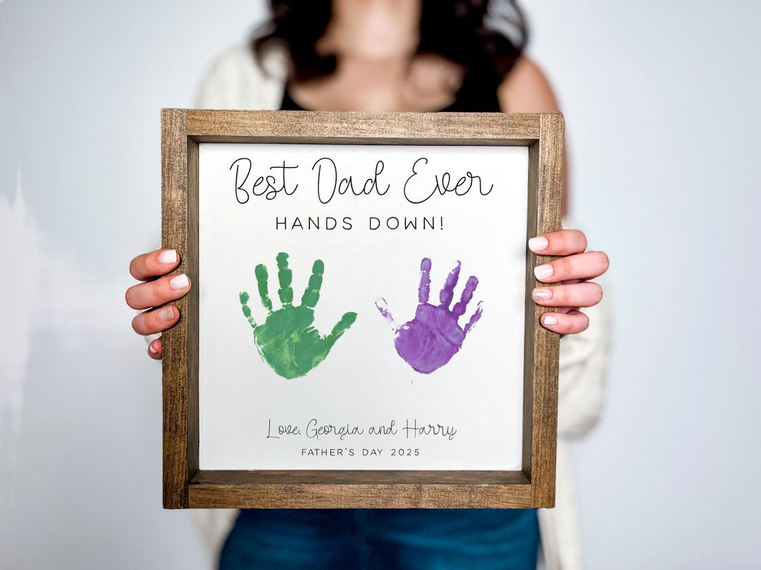 Father's Day Handprint Craft Sign, Fathers Day Gifts From Kids, Best ...
