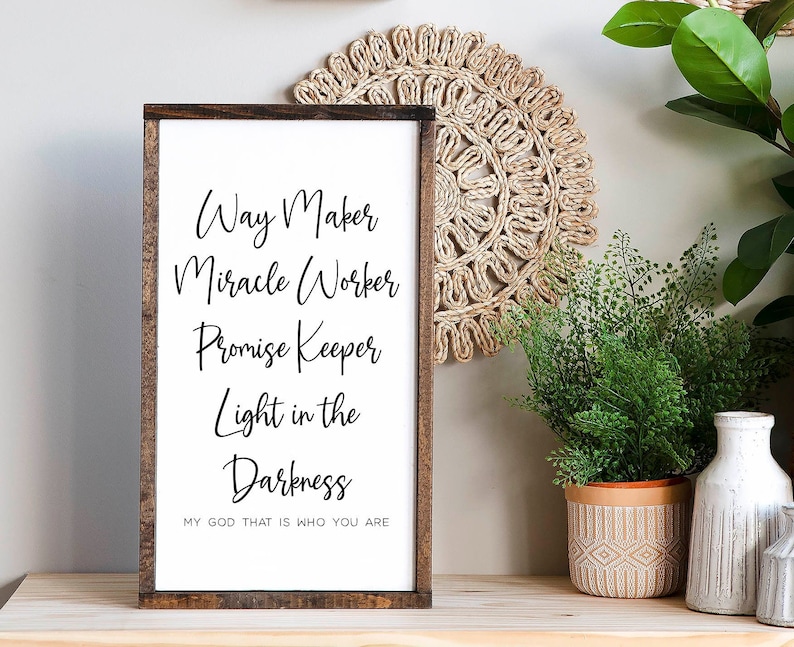 Waymaker Sign Wood Signs Inspirational Wall Decor Way Maker | Etsy