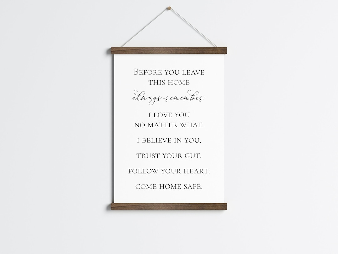 Before You Leave This Home Sign, Entryway Decor, Canvas Wall Hanging ...