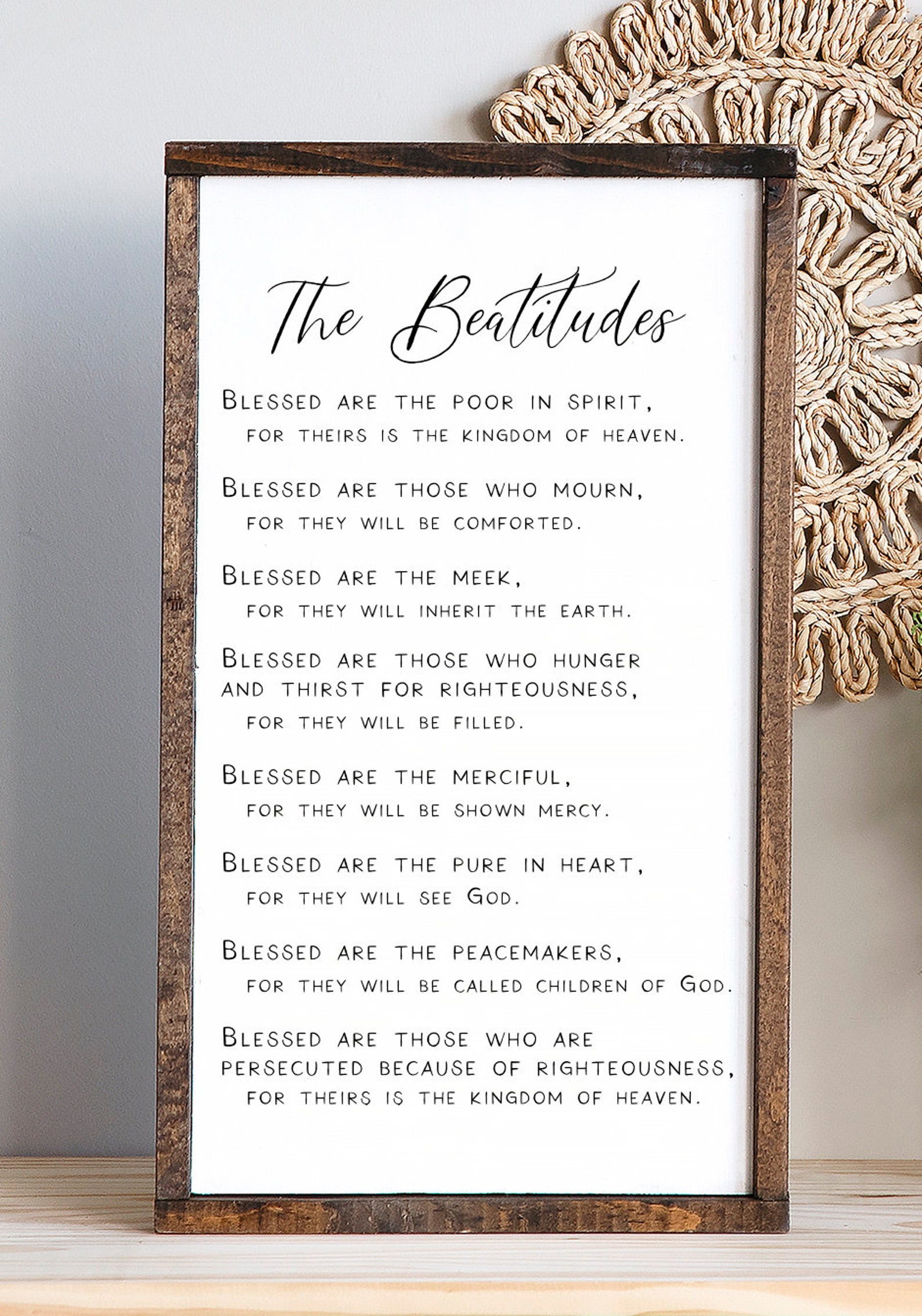 The Beatitudes Scripture Sign Bible Verse Wall Art Wood - Etsy