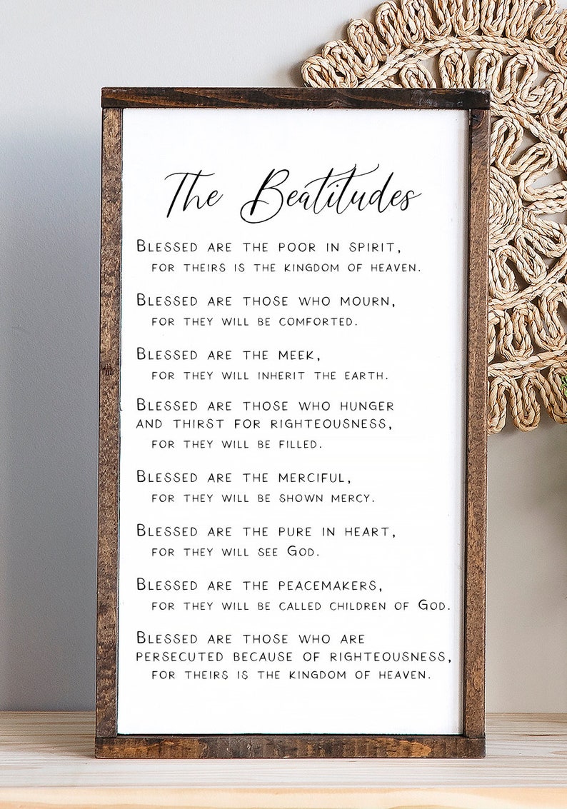 The Beatitudes Scripture Sign Bible Verse Wall Art Wood - Etsy