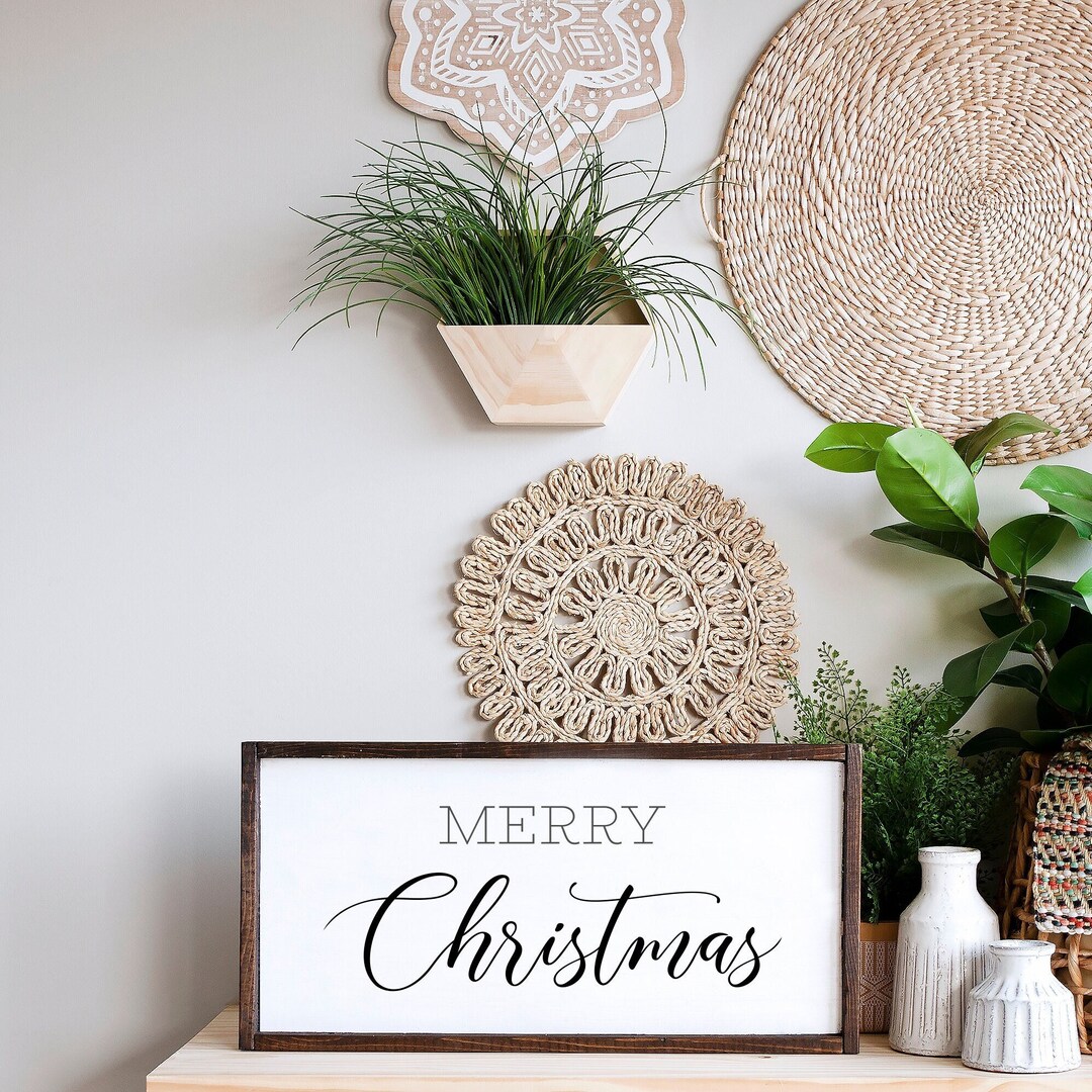 Merry Christmas Sign, Christmas Decor, Wood Framed Sign, Christmas ...
