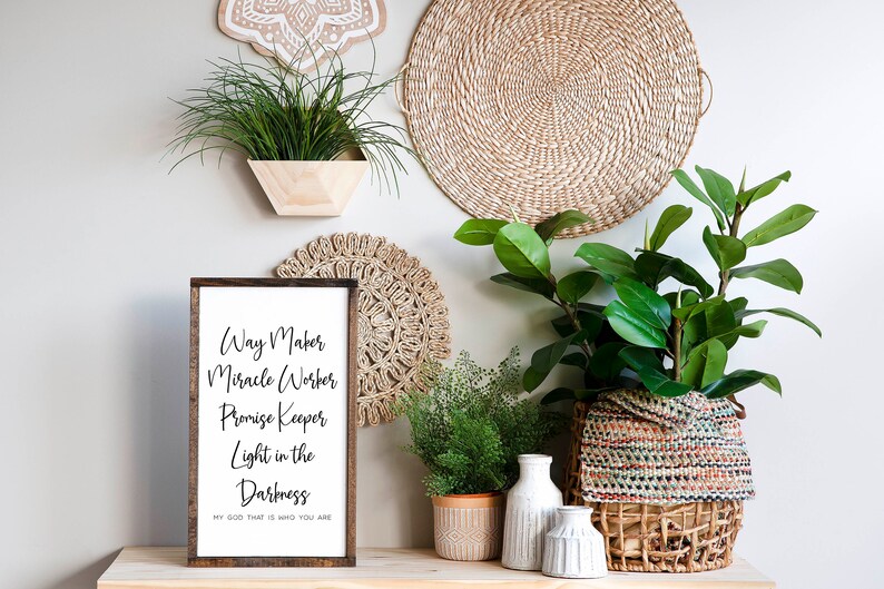 Waymaker Sign Wood Signs Inspirational Wall Decor Way Maker | Etsy