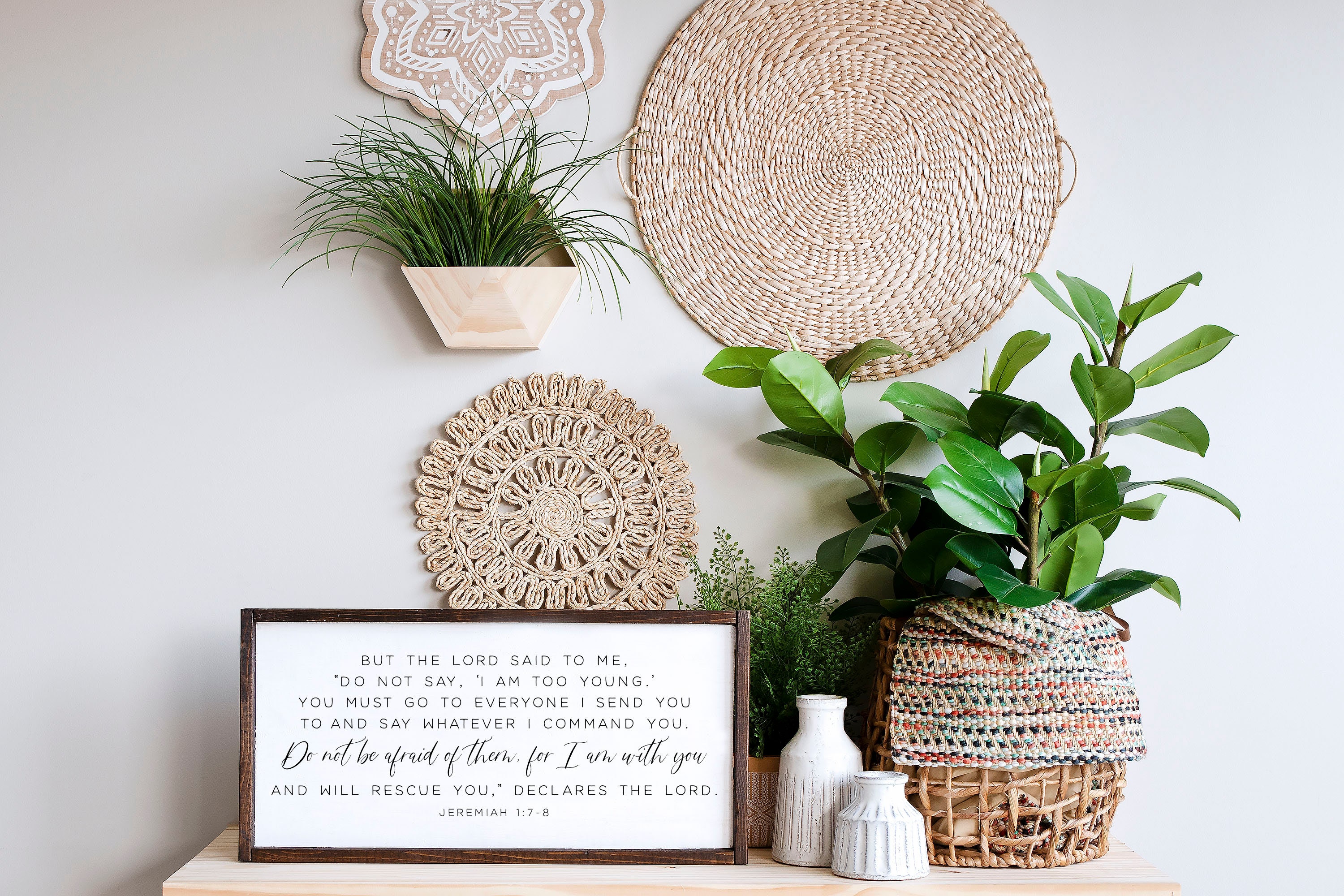 Jeremiah 1 7:8 Sign Bible Verse Sign Christian Wall Art | Etsy