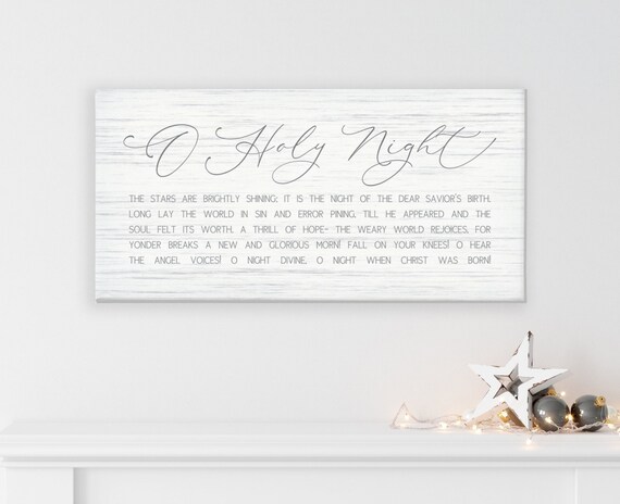 O Holy Night Sign Christmas Song Sign Christmas Wall Decor | Etsy