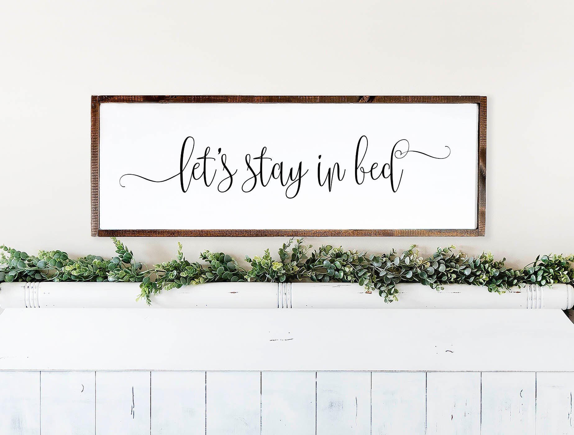 Let's Stay in Bed Sign Bedroom Wall Decor Over the Bed | Etsy