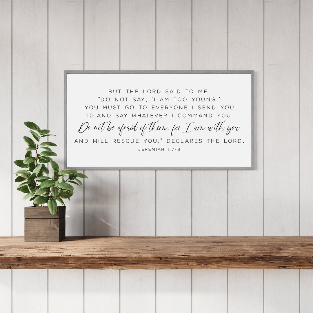 Jeremiah 1 7:8 Sign, Bible Verse Sign, Christian Wall Art, Scripture ...