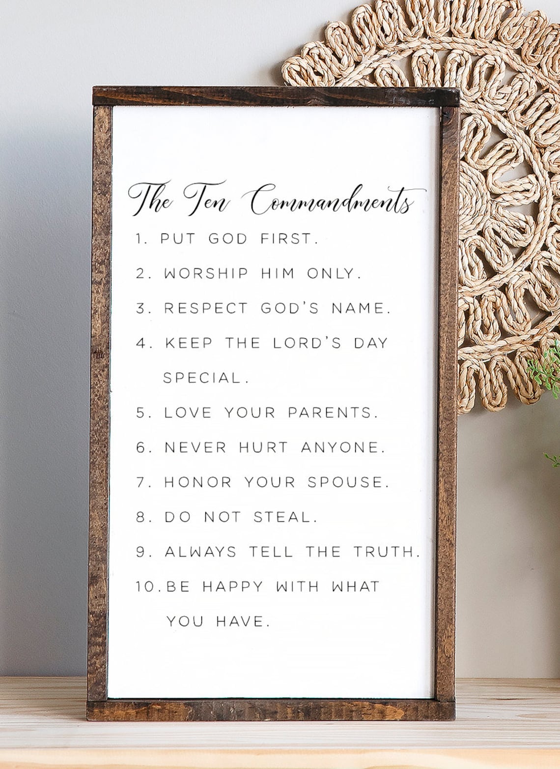 The Ten Commandments Sign Kids Room Wall Decor Commandments - Etsy