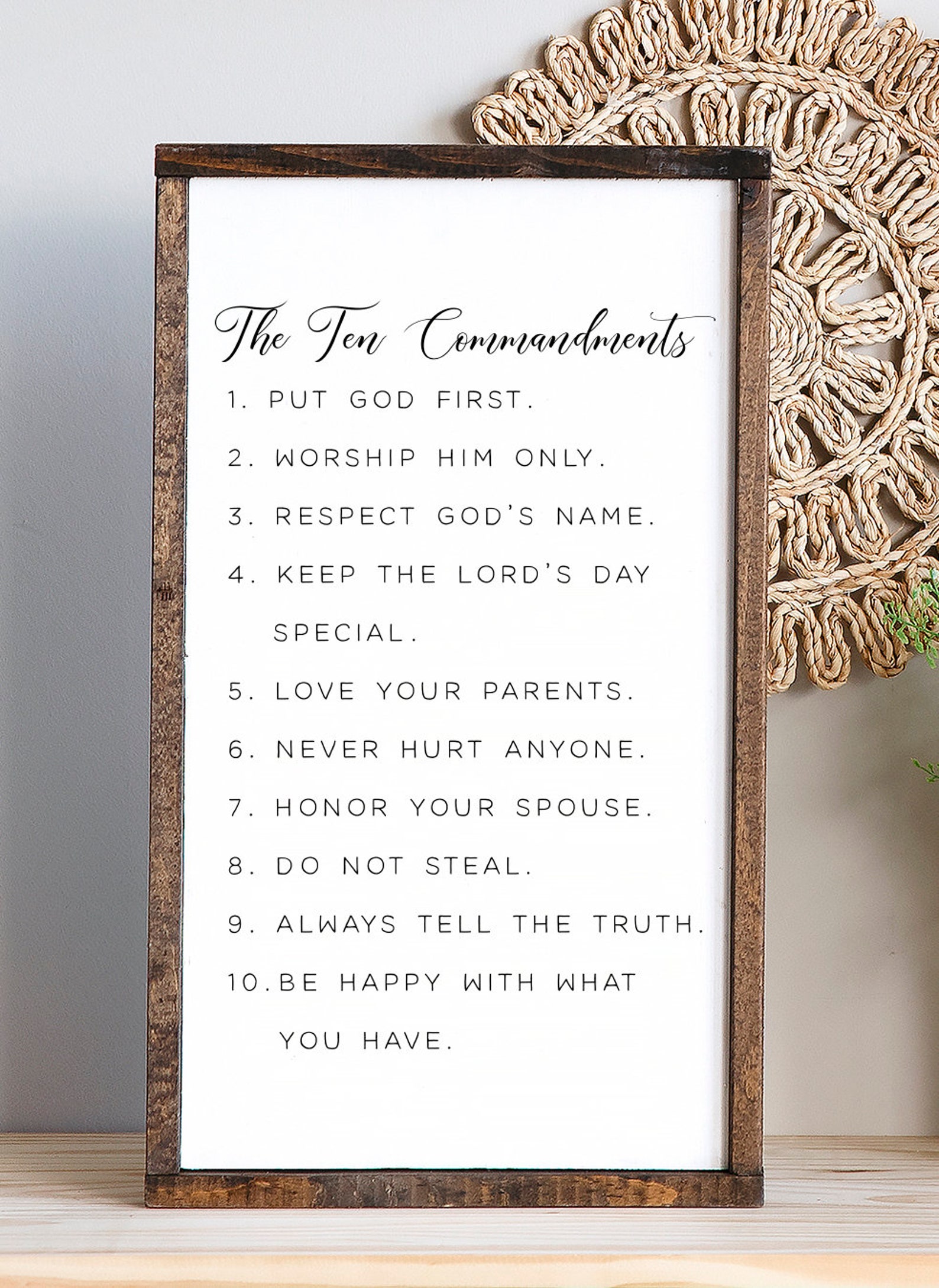 The Ten Commandments Sign Kids Room Wall Decor Commandments - Etsy