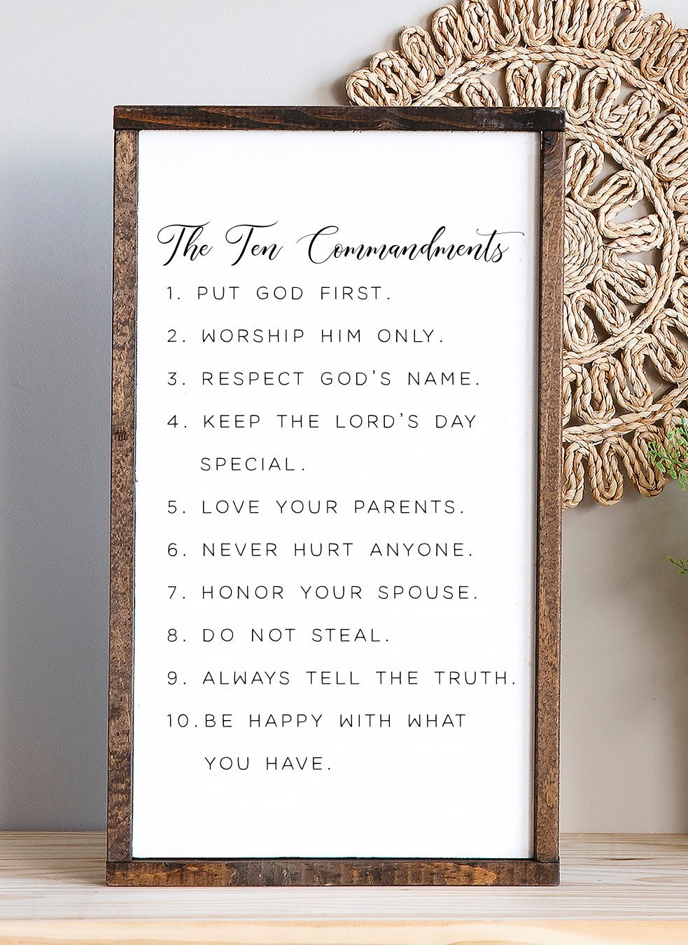 The Ten Commandments Sign Kids Room Wall Decor Commandments - Etsy