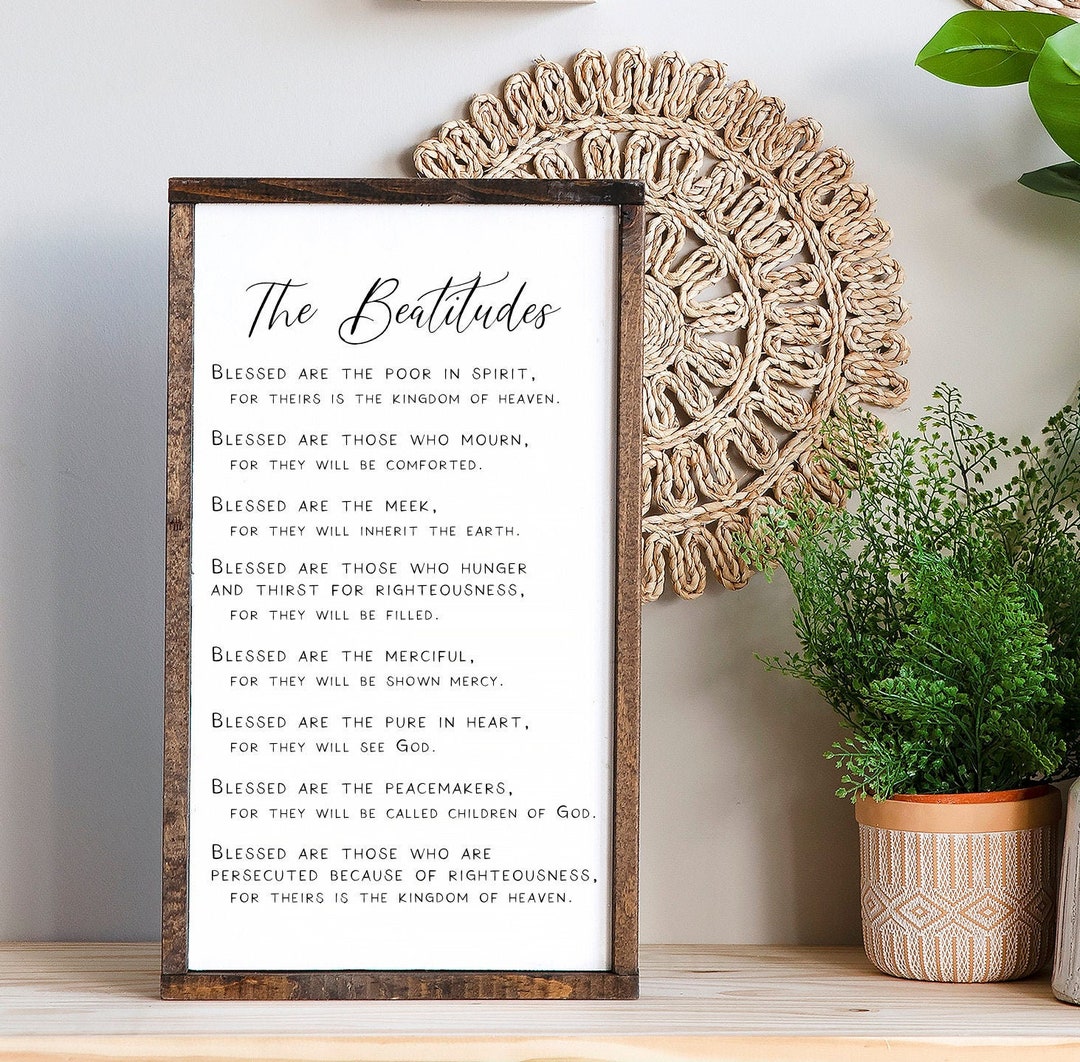 The Beatitudes Scripture Sign Bible Verse Wall Art Wood - Etsy