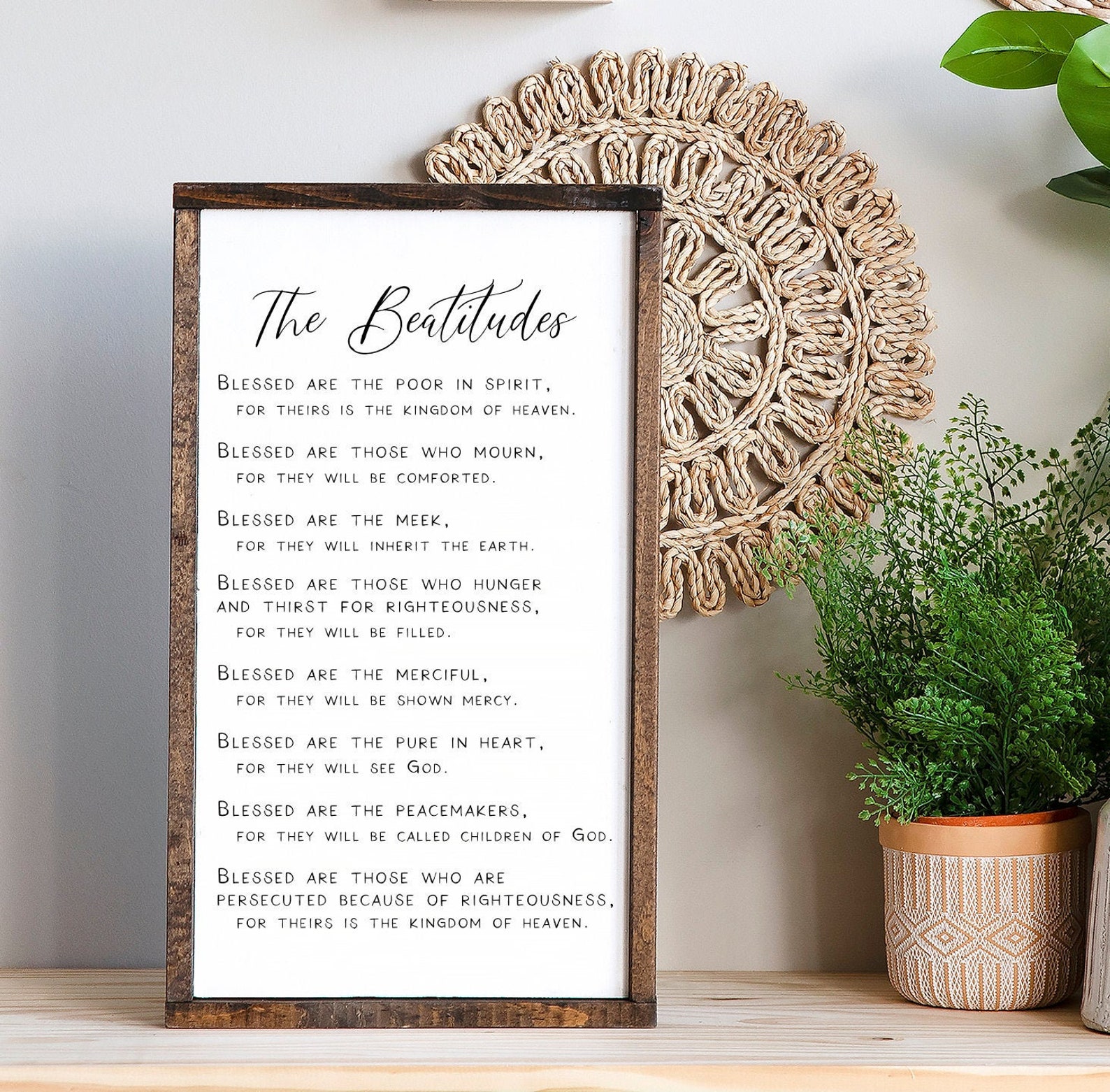The Beatitudes, Scripture Sign, Bible Verse Wall Art, Wood Signs ...